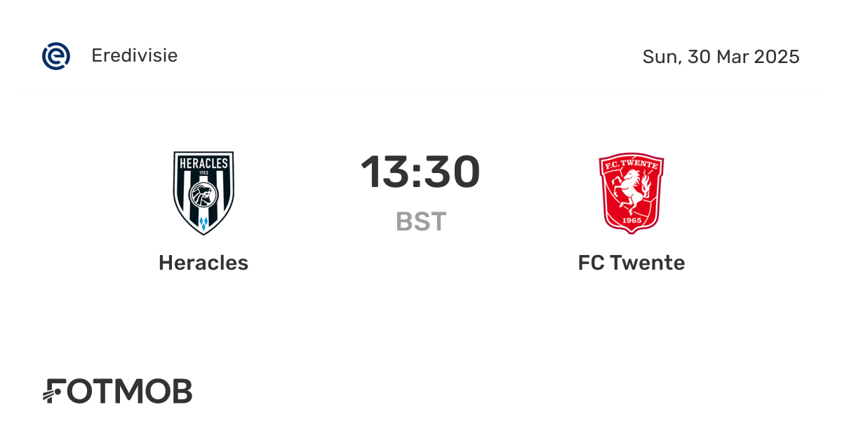 Heracles tegen FC Twente - live score, voorspelde opstellingen en H2H-statistieken
