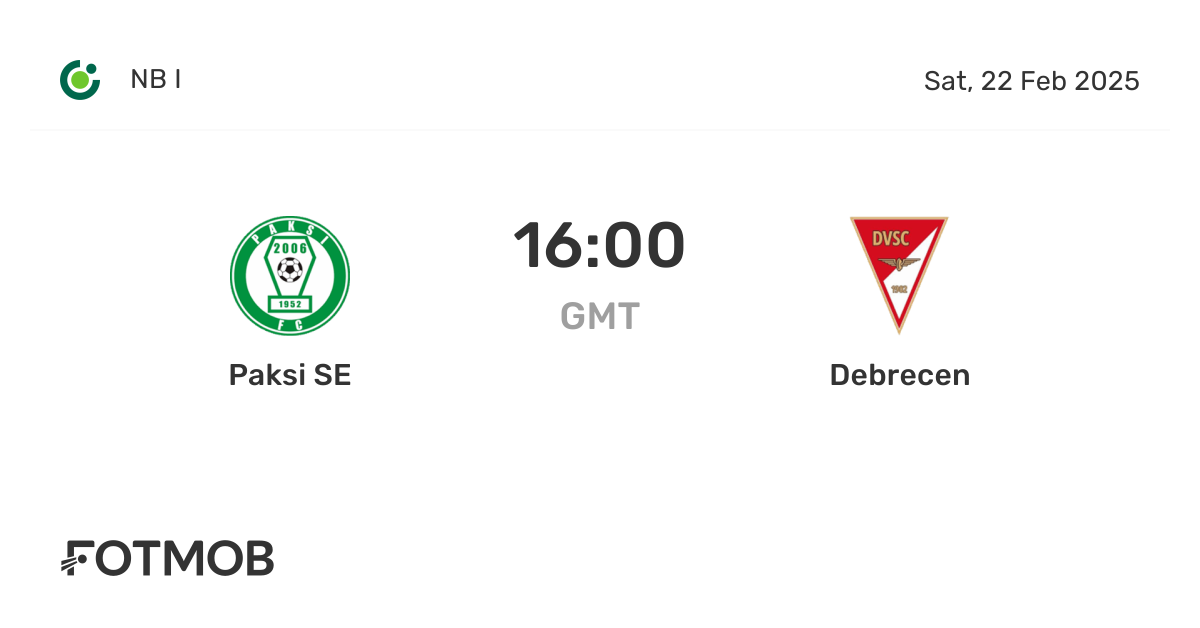 Paksi SE vs Debrecen - live score, predicted lineups and H2H stats