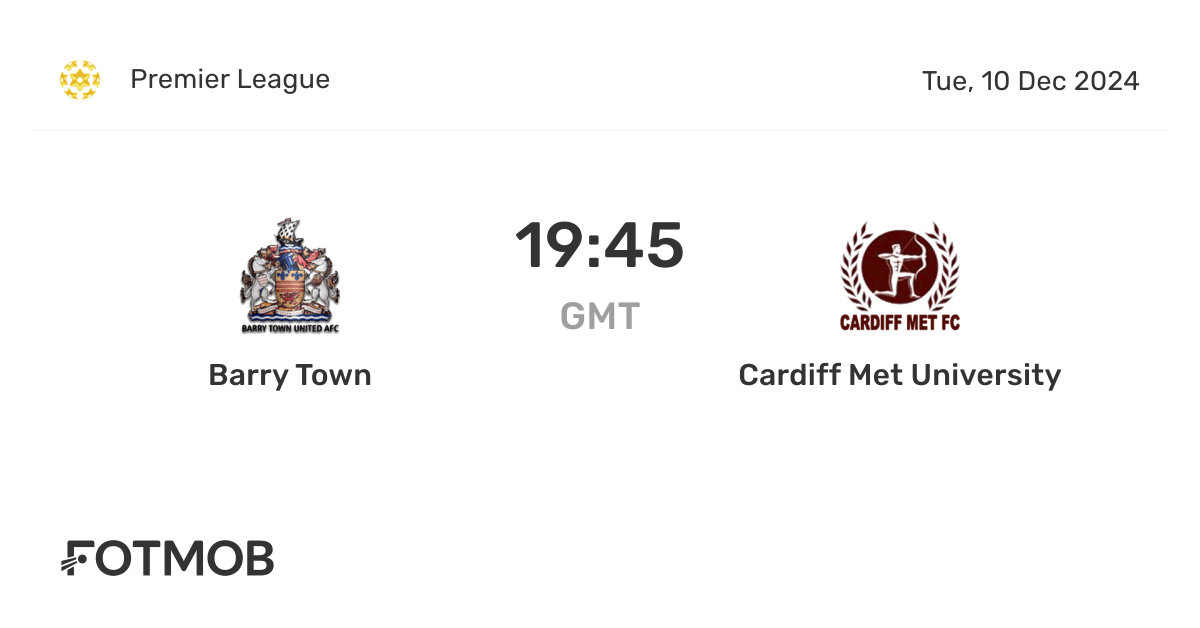 Barry Town vs Cardiff Met University - marcador en vivo, alineaciones ...