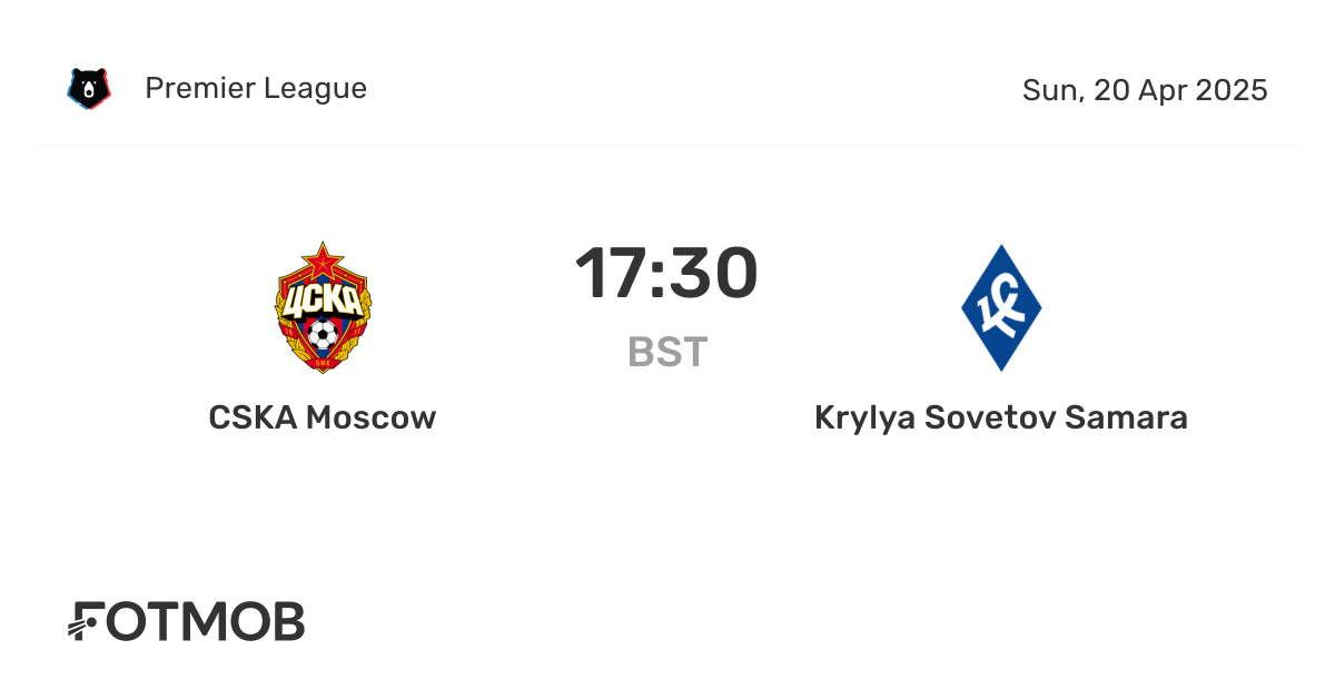 CSKA Moscow vs Krylya Sovetov Samara - live score, predicted lineups ...