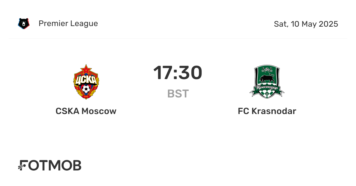 CSKA Moscow vs FC Krasnodar - live score, predicted lineups and H2H stats
