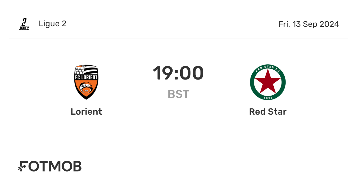 Lorient vs Red Star - marcador en vivo, alineaciones previstas y estadísticas H2H