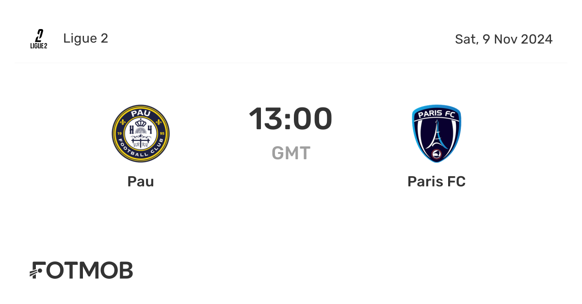 Pau vs Paris FC - marcador en vivo, alineaciones previstas y ...