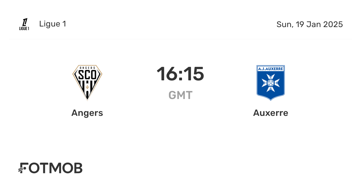 Angers 대 Auxerre 실시간 점수 예상 스타팅 라인업 및 H2h 통계
