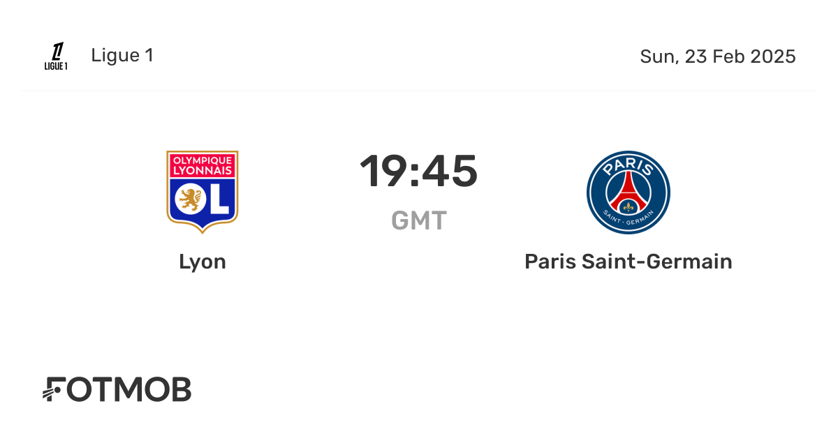 Lyon vs Paris Saint-Germain - live score, predicted lineups and H2H stats