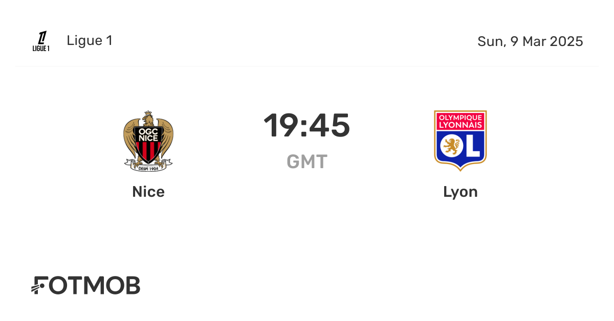 Nice vs Lyon - live score, predicted lineups and H2H stats