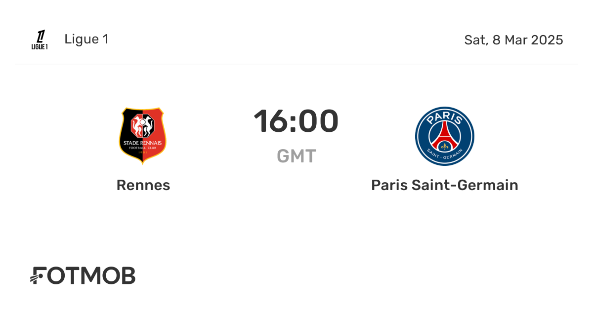 Rennes vs Paris Saint-Germain - live score, predicted lineups and H2H stats