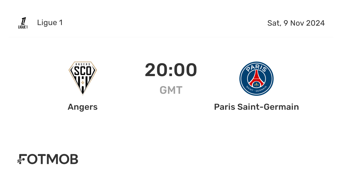 Angers vs Paris Saint-Germain - live score, predicted lineups and H2H stats
