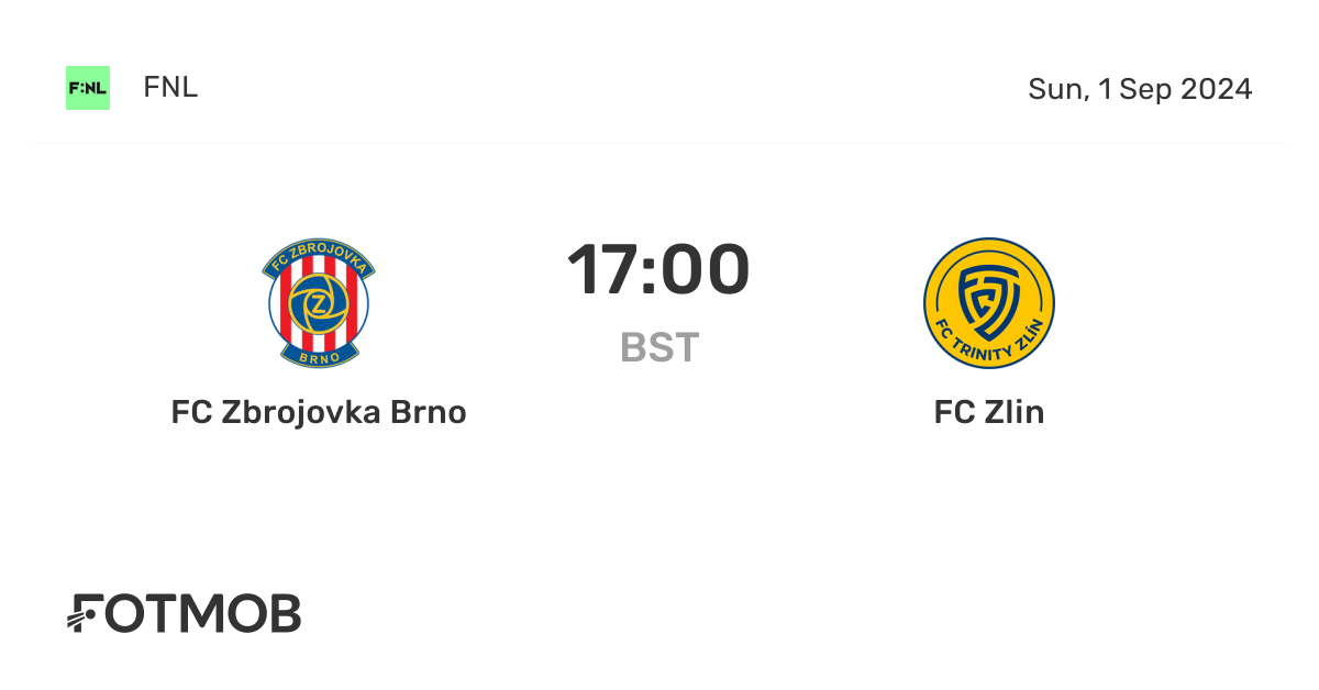 FC Zbrojovka Brno vs FC Zlin - marcador en vivo, alineaciones previstas ...