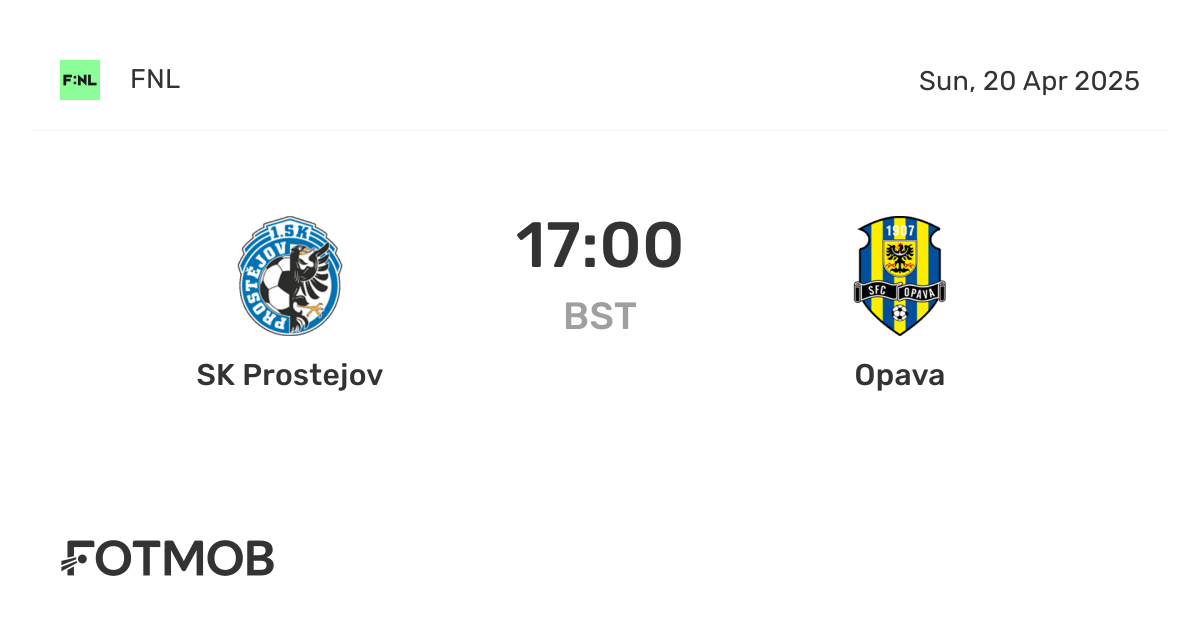 SK Prostejov vs Opava - marcador en vivo, alineaciones previstas y estadísticas H2H