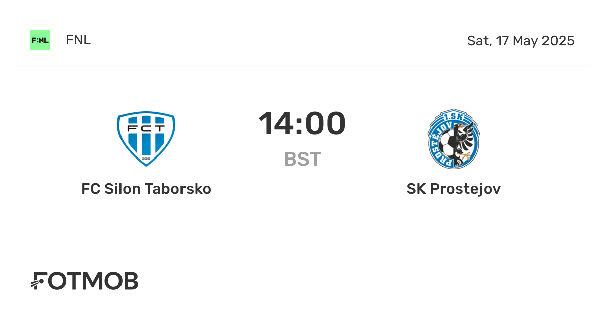 FC Silon Taborsko vs SK Prostejov - live score, predicted lineups and H2H stats