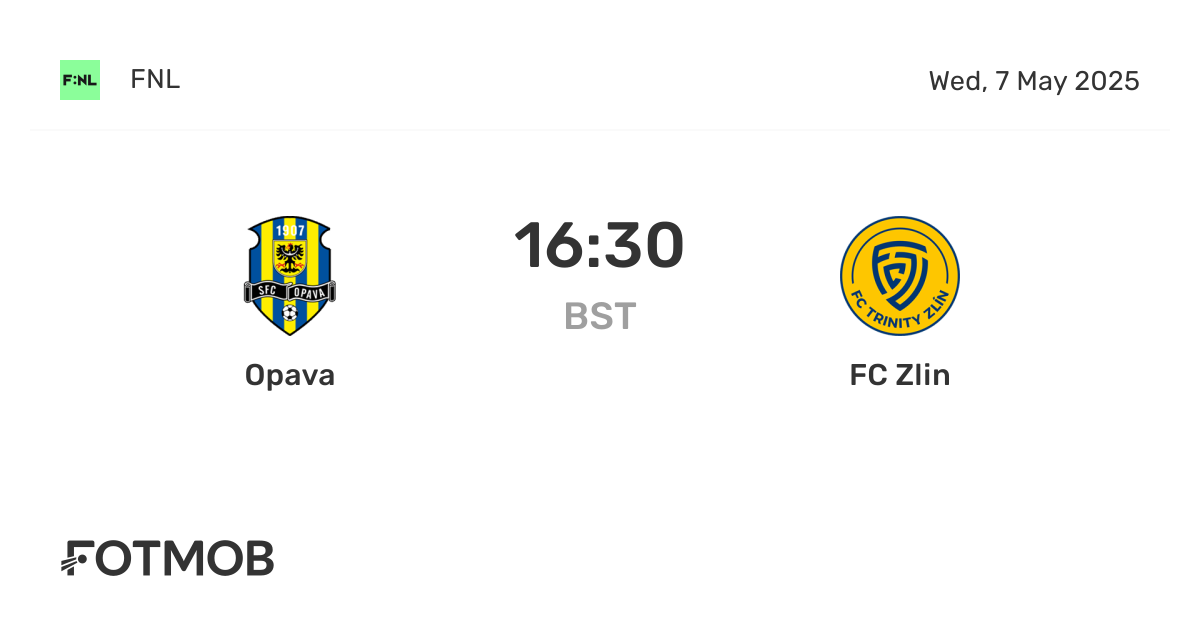 Opava vs FC Zlin - marcador en vivo, alineaciones previstas y ...