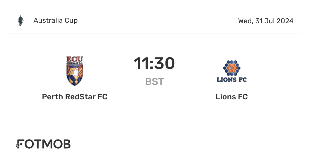 Perth RedStar FC vs Lions FC - marcador en vivo, alineaciones previstas y estadísticas H2H