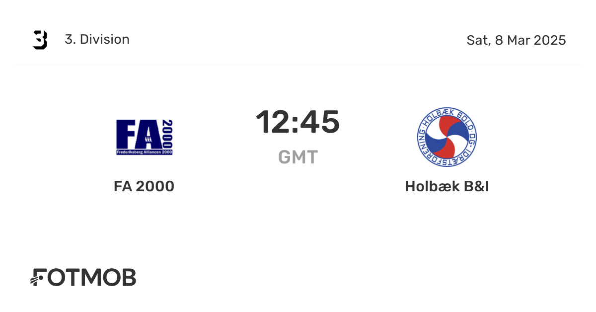 FA 2000 vs Holbæk B&I - live score, predicted lineups and H2H stats