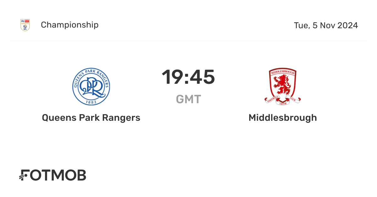 Queens Park Rangers vs Middlesbrough - marcador en vivo, alineaciones ...