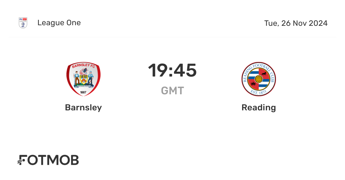 Barnsley vs Reading - live score, predicted lineups and H2H stats