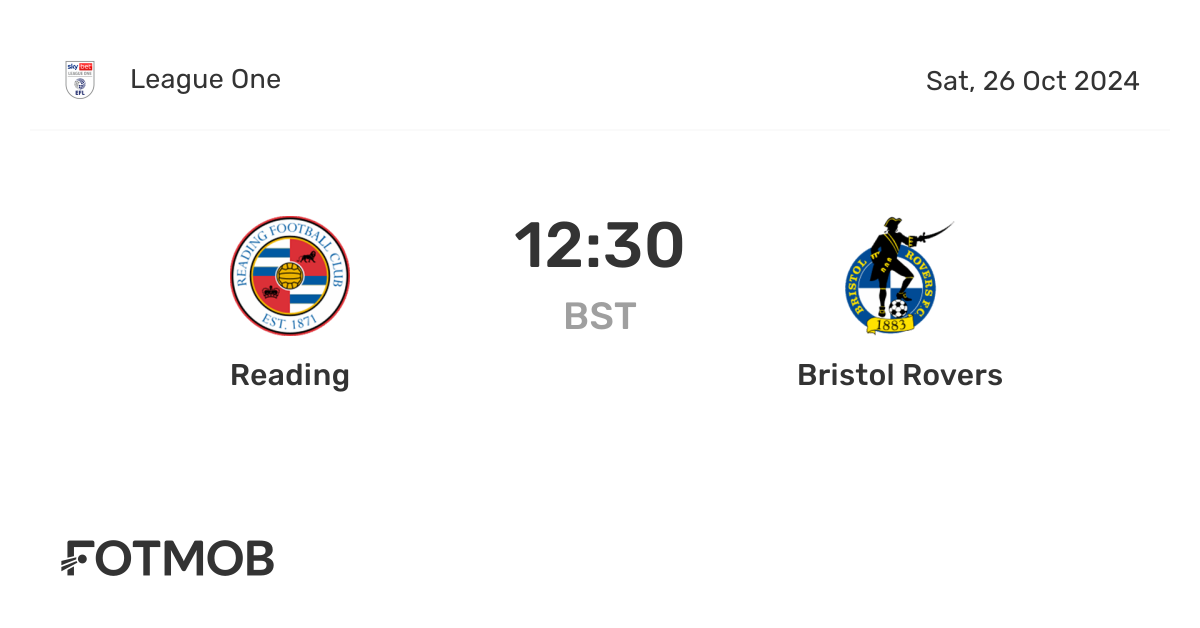 Reading vs Bristol Rovers - live score, predicted lineups and H2H stats