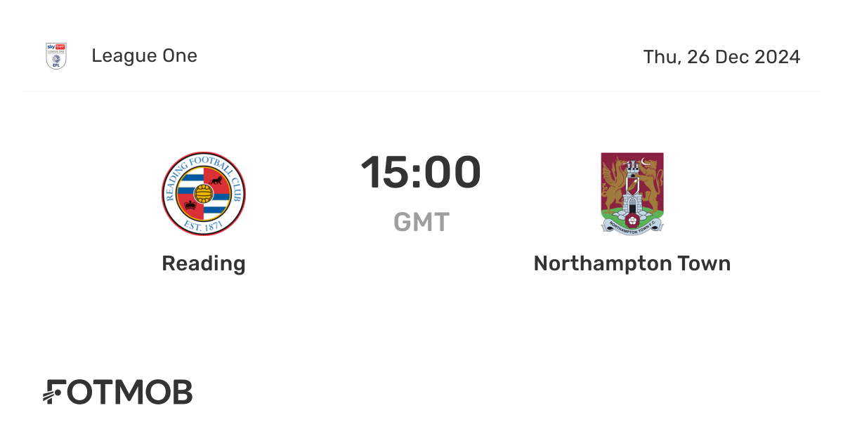 Reading vs Northampton Town - live score, predicted lineups and H2H stats