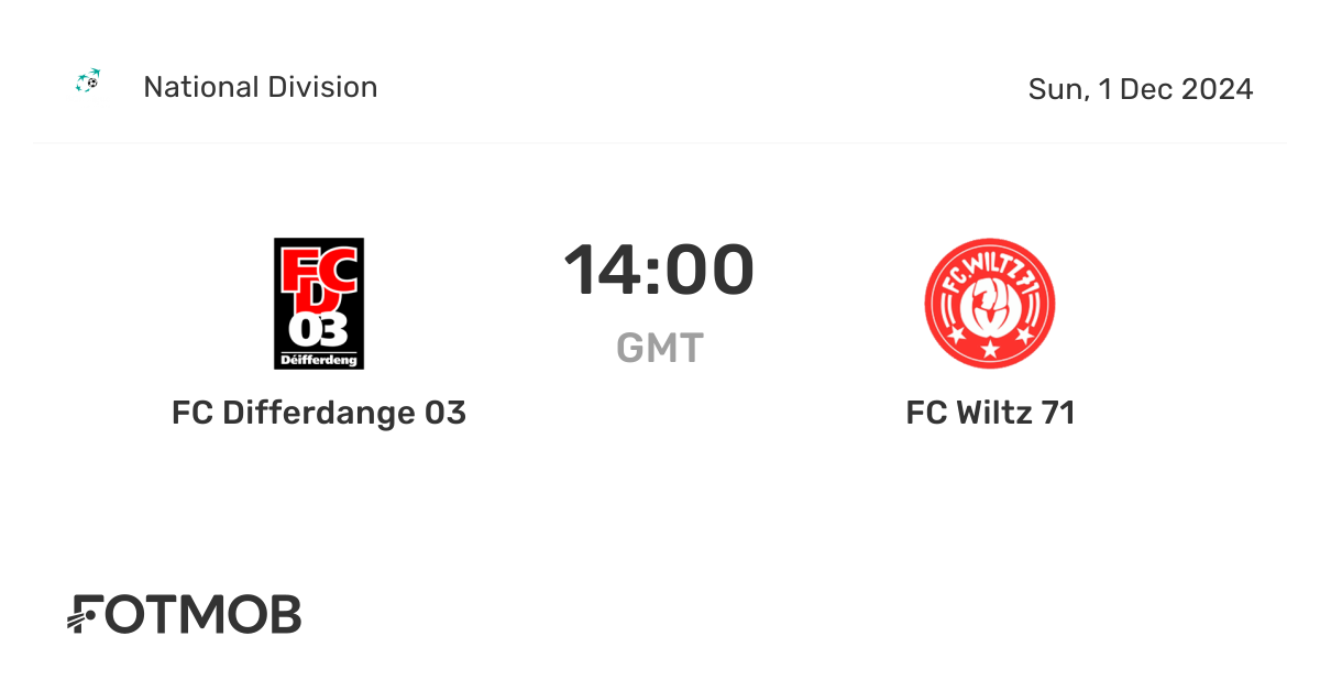 FC Differdange 03 vs FC Wiltz 71 - live score, predicted lineups and ...