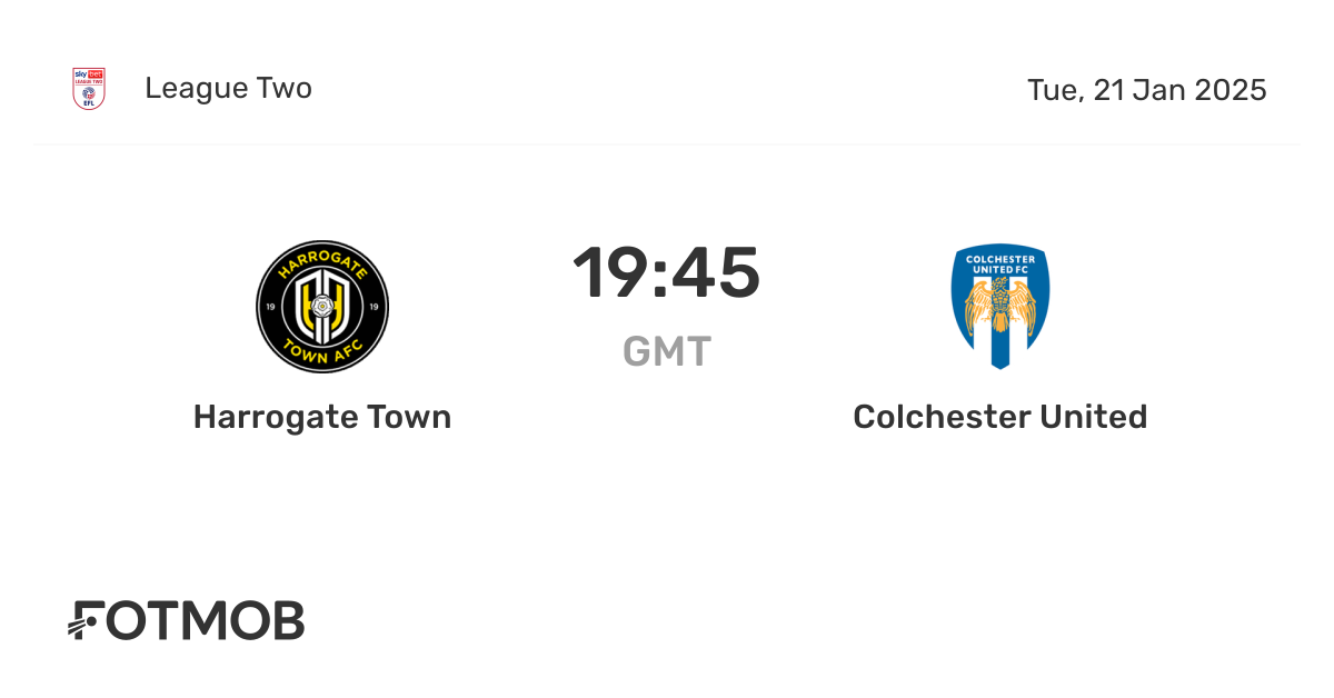 Harrogate Town vs Colchester United - live score, predicted lineups and ...