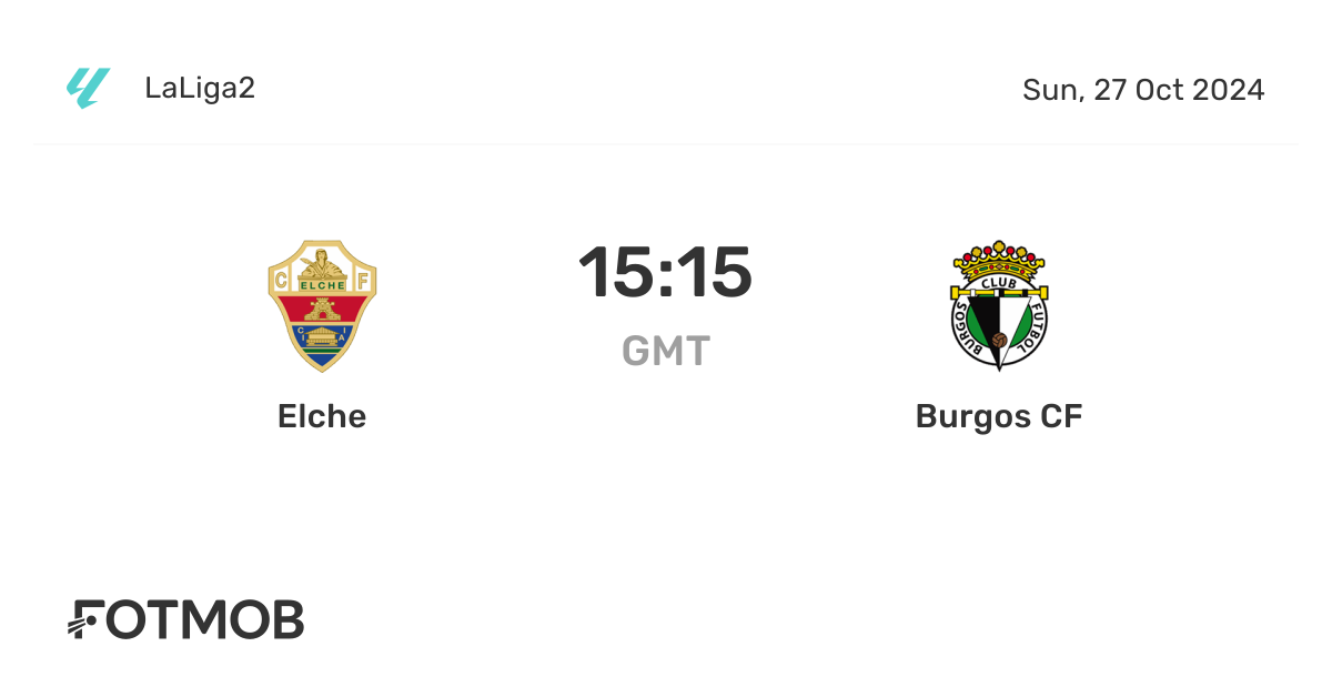 Elche vs Burgos CF - live score, predicted lineups and H2H stats