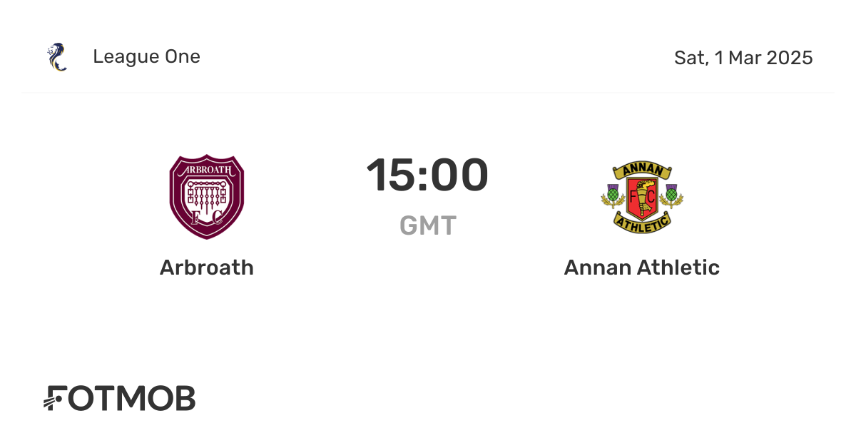 Arbroath vs Annan Athletic - marcador en vivo, alineaciones previstas y ...