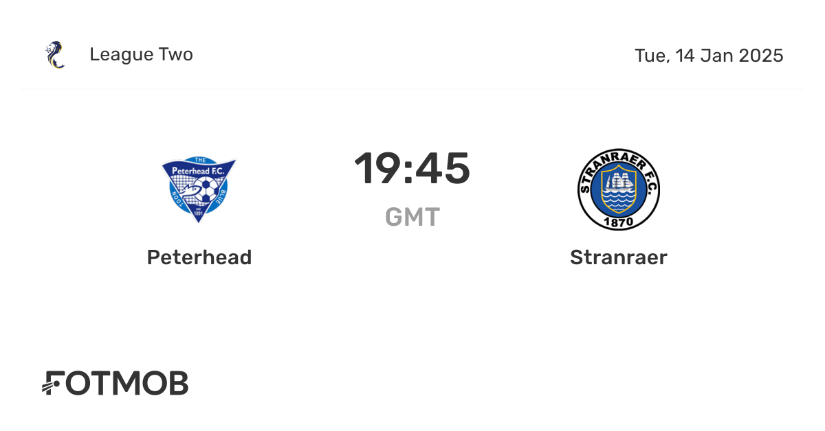 Peterhead vs Stranraer - live score, predicted lineups and H2H stats
