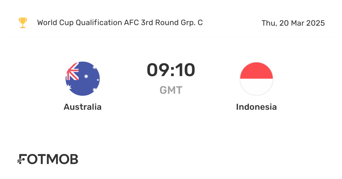 Australia vs Indonesia - skor langsung, susunan pemain prediksi, dan statistik H2H