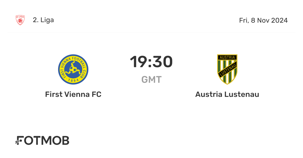 First Vienna FC vs Austria Lustenau - live score, predicted lineups and ...