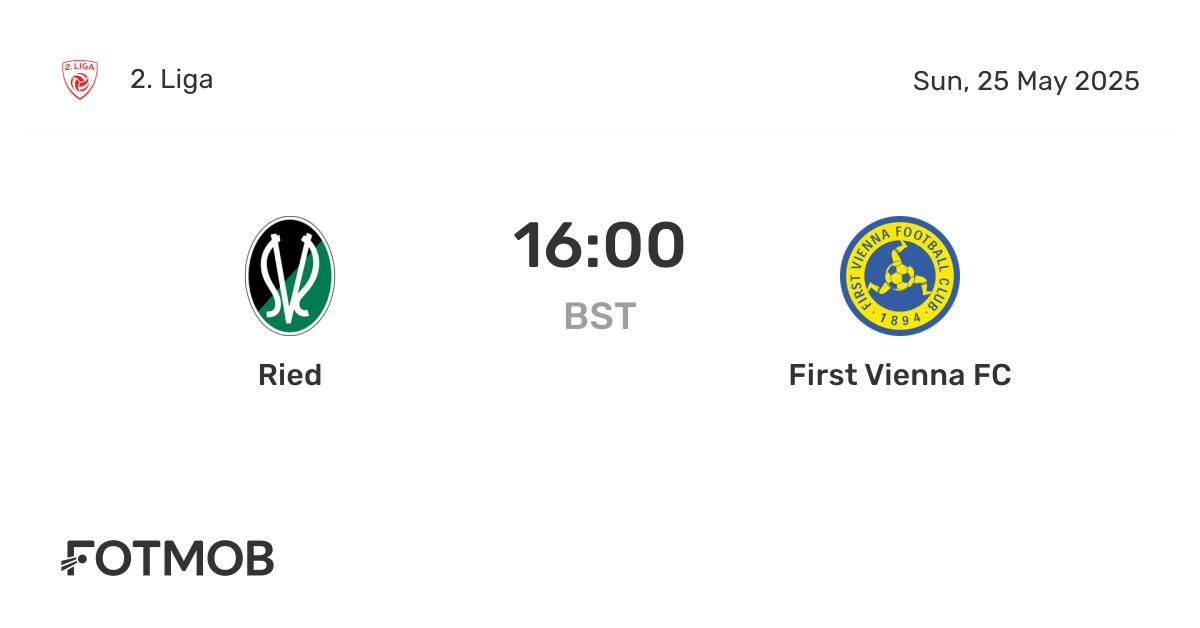 Ried vs First Vienna FC - live score, predicted lineups and H2H stats