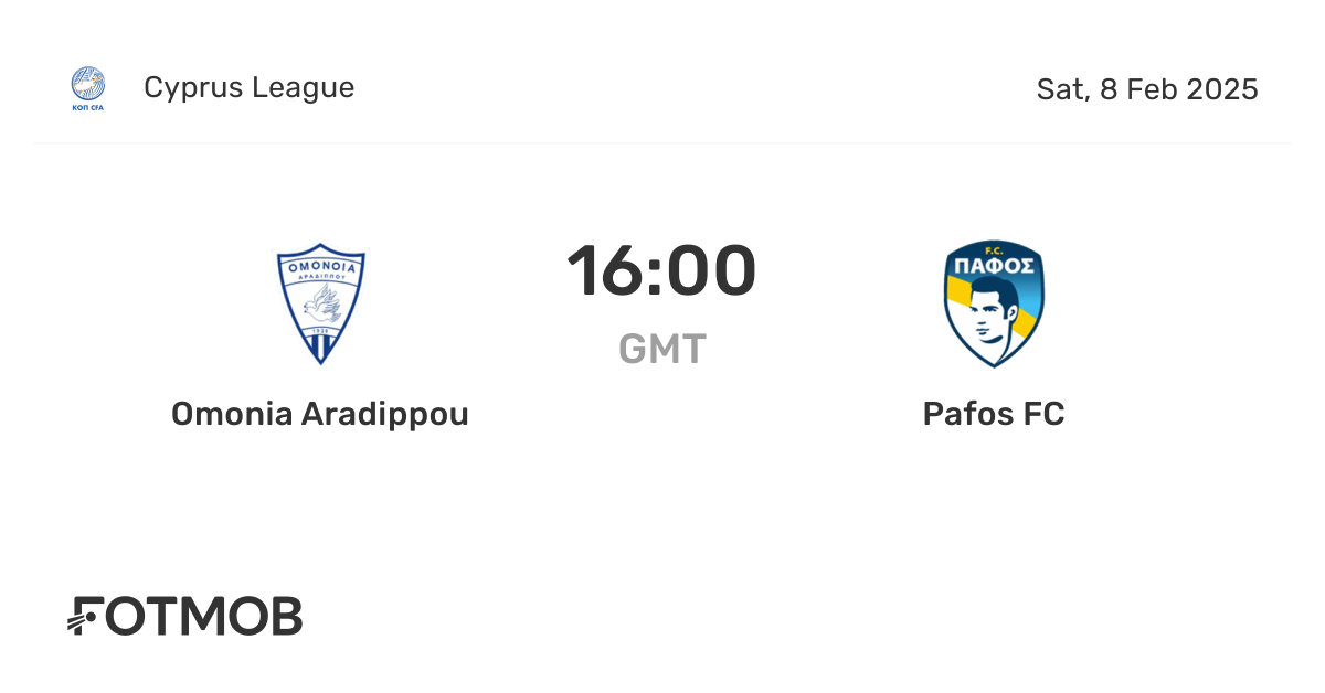 Omonia Aradippou vs Pafos FC - live score, predicted lineups and H2H stats