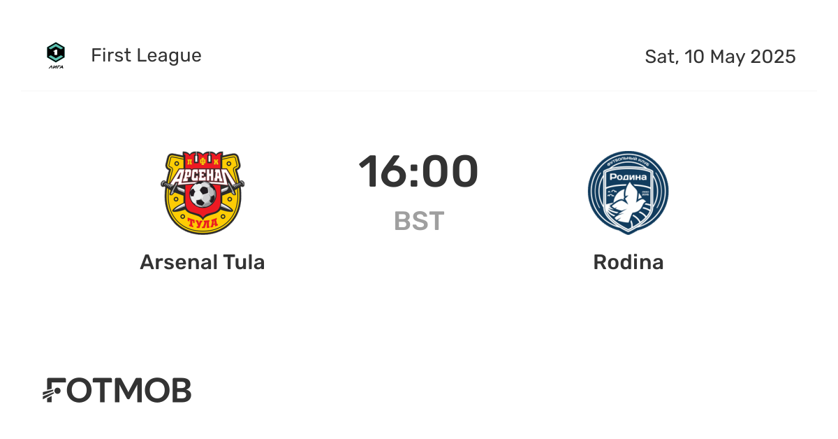 Arsenal Tula vs Rodina - marcador en vivo, alineaciones previstas y ...