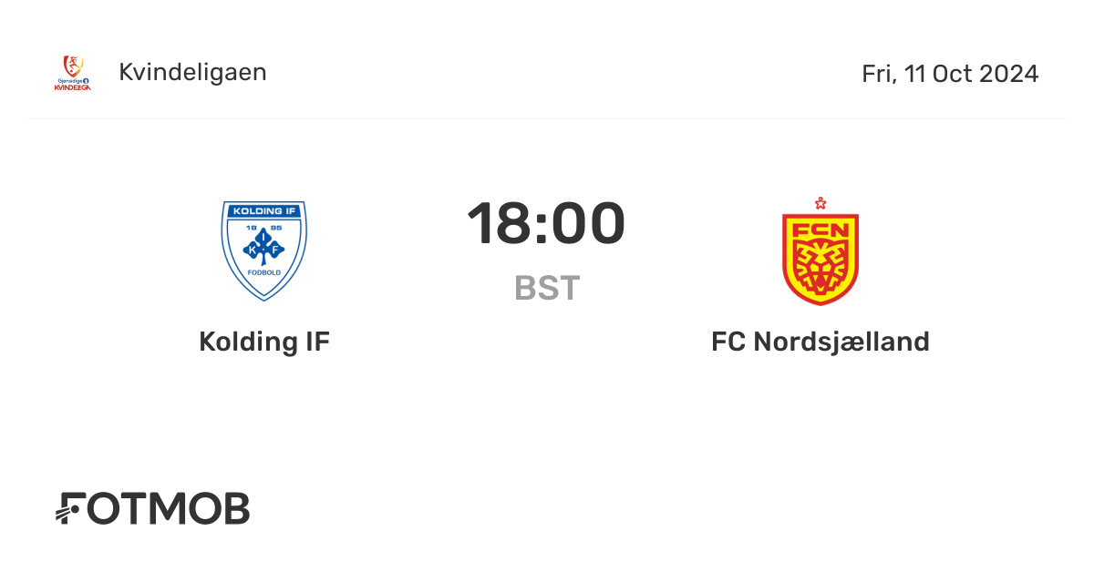 Kolding IF vs FC Nordsjælland - live score, predicted lineups and H2H stats