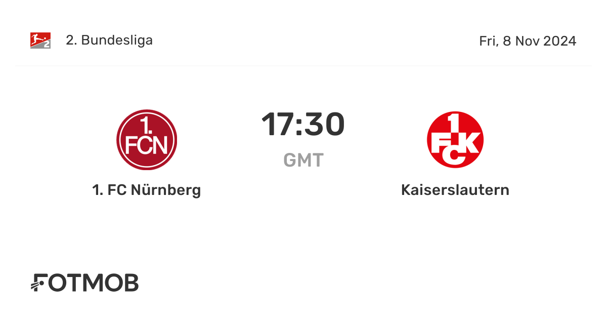 1. FC Nürnberg vs Kaiserslautern - marcador en vivo, alineaciones previstas y estadísticas H2H