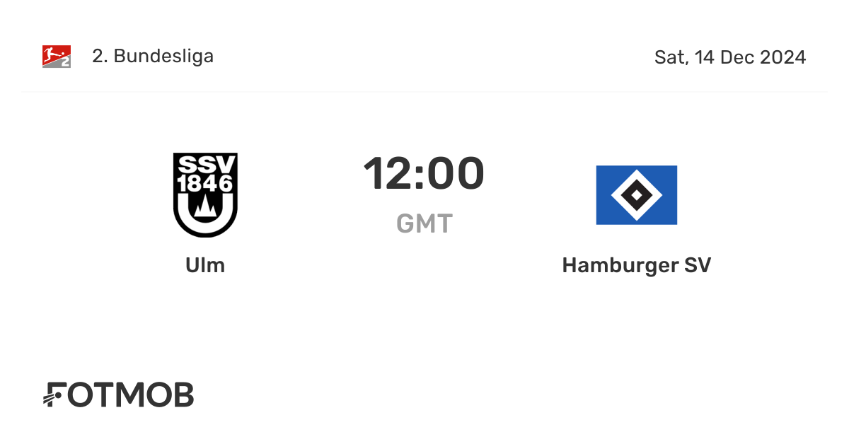 Ulm vs Hamburger SV - live score, predicted lineups and H2H stats