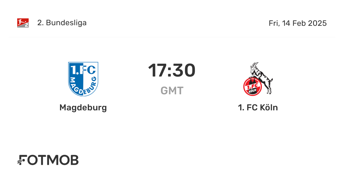 Magdeburg vs 1. FC Köln - live score, predicted lineups and H2H stats