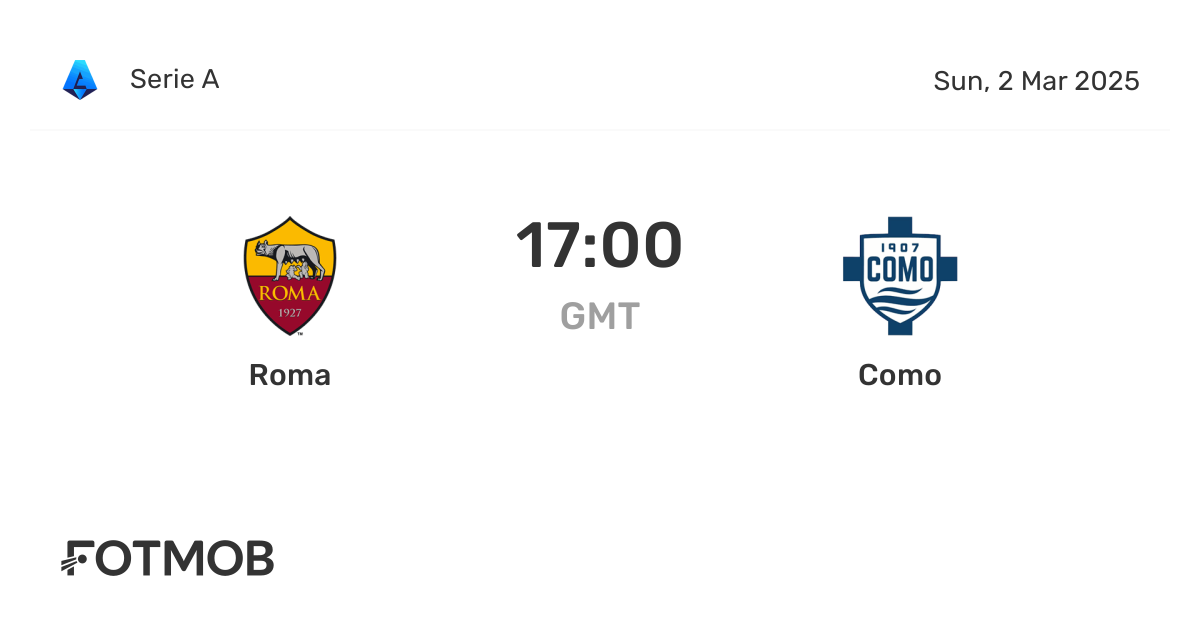 Roma vs Como - live score, predicted lineups and H2H stats