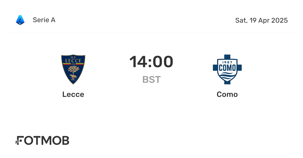 Lecce vs Como - live score, predicted lineups and H2H stats