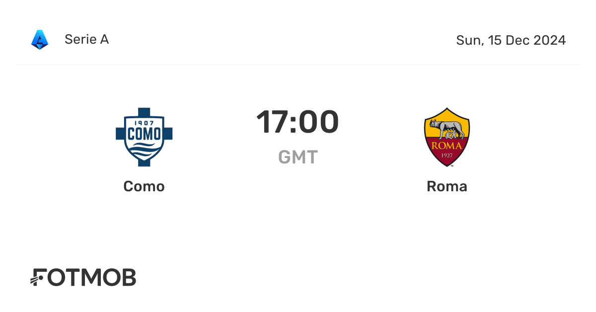 Como vs Roma - 实时比分、预计首发阵容和对战纪录