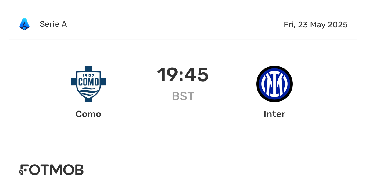 Como contre Inter - score en direct, compositions probables et ...