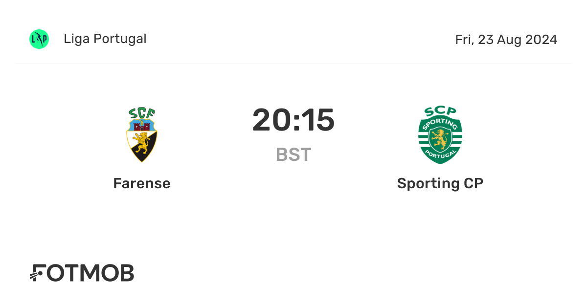 Farense 대 Sporting Cp 실시간 점수 예상 스타팅 라인업 및 H2h 통계