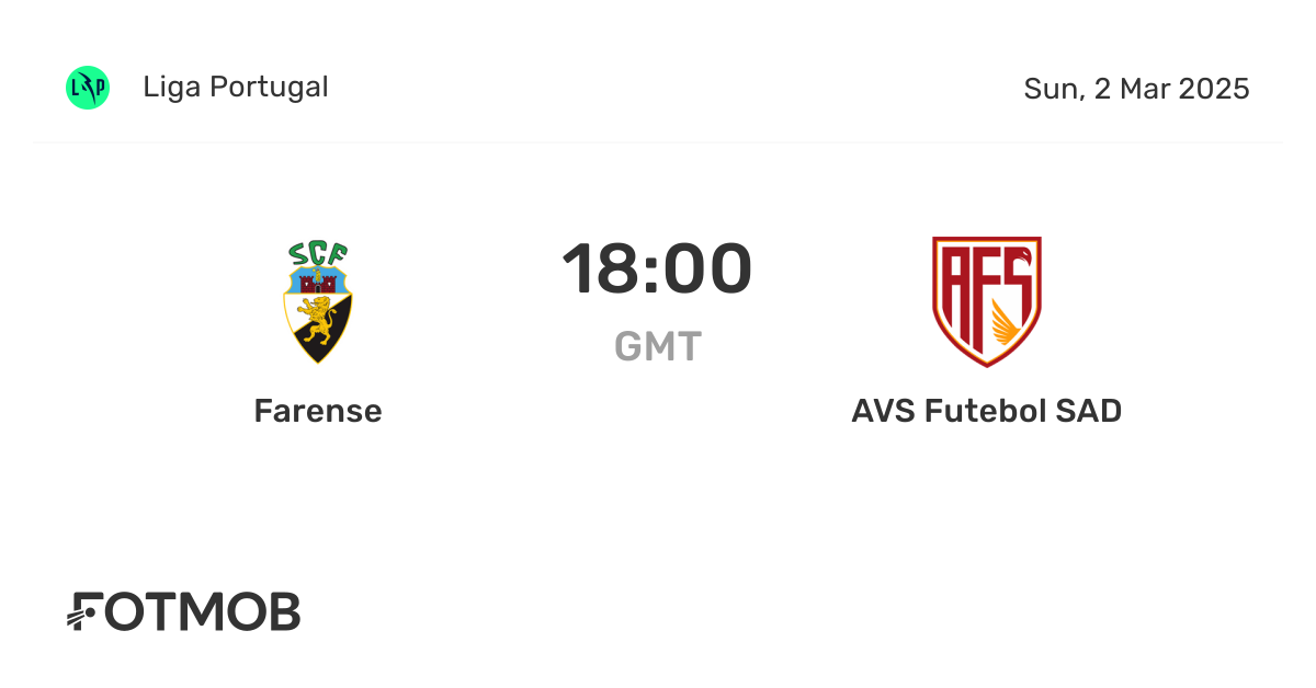 Farense vs AVS Futebol SAD - live score, predicted lineups and H2H stats