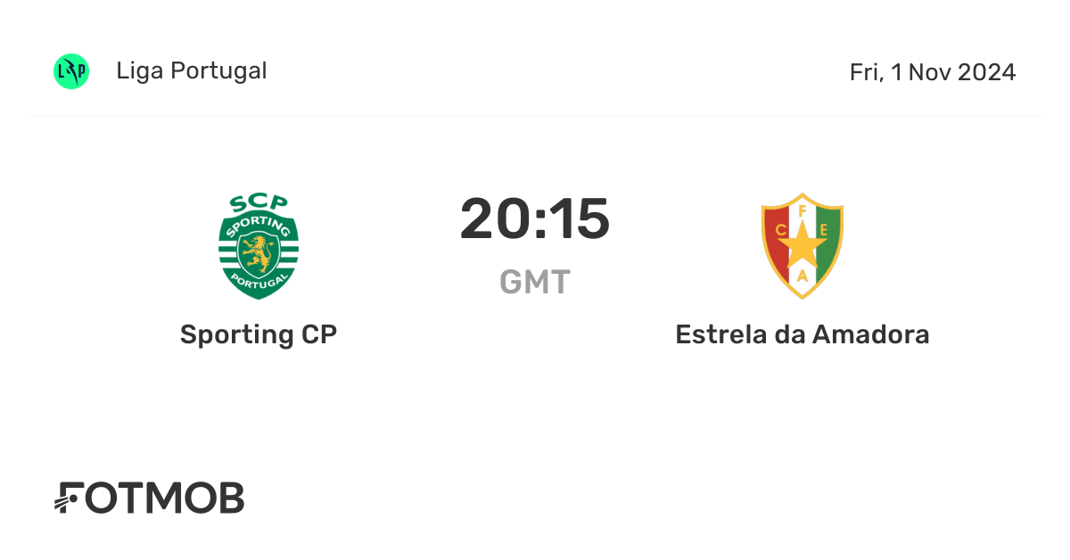 Sporting CP vs Estrela da Amadora - live score, predicted lineups and H2H stats