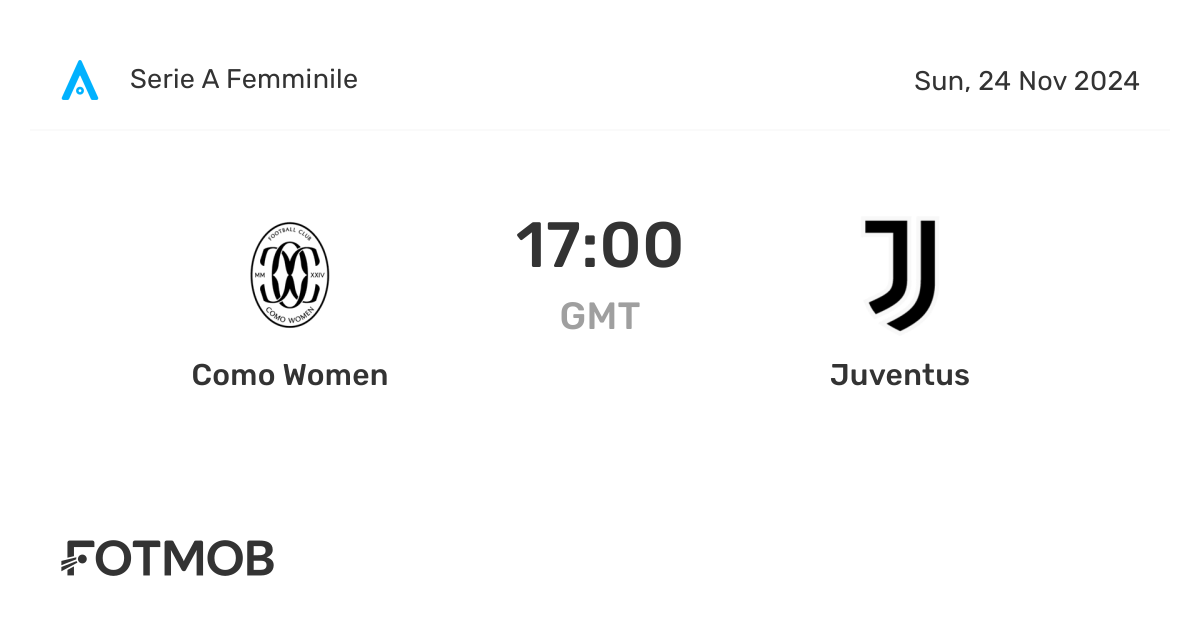 Como Women vs Juventus - live score, predicted lineups and H2H stats