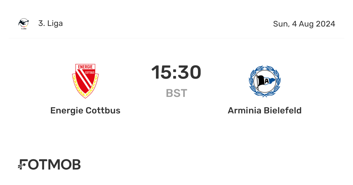 Energie Cottbus vs Arminia Bielefeld - marcador en vivo, alineaciones previstas y estadísticas H2H