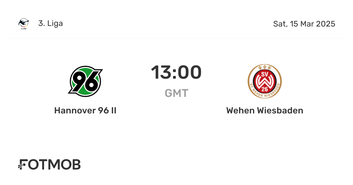 Hannover 96 II vs Wehen Wiesbaden - marcador en vivo, alineaciones ...