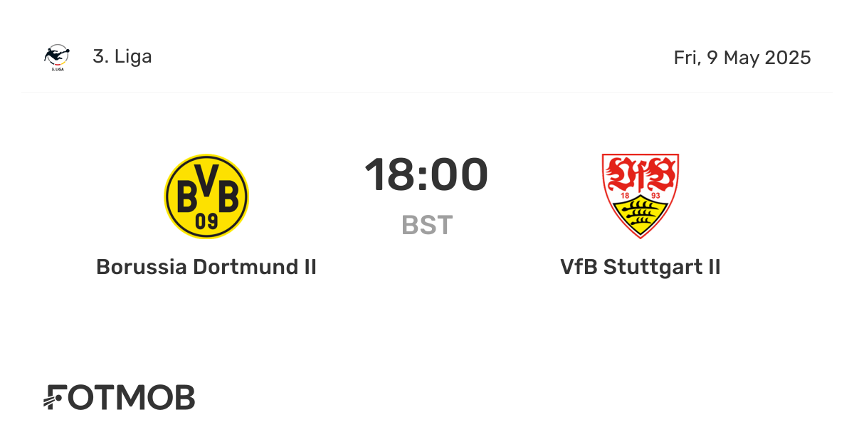 Borussia Dortmund II vs VfB Stuttgart II - live score, predicted ...