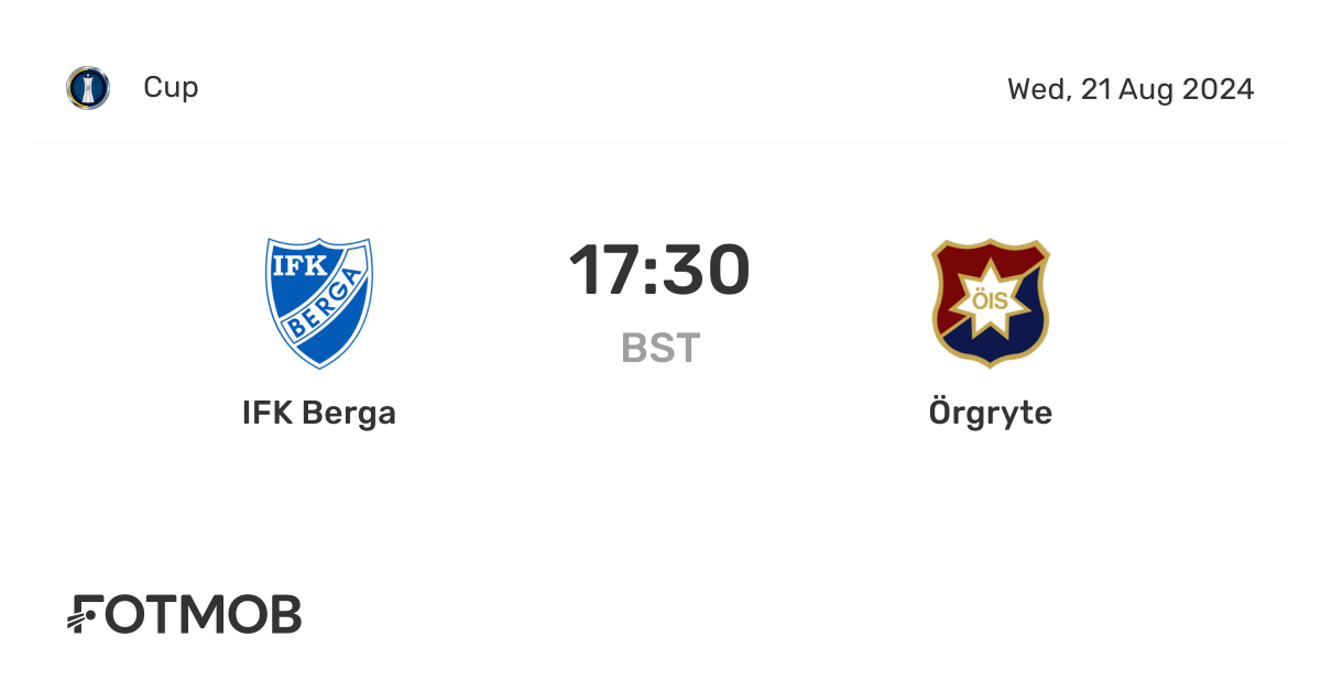IFK Berga vs Örgryte - live score, predicted lineups and H2H stats