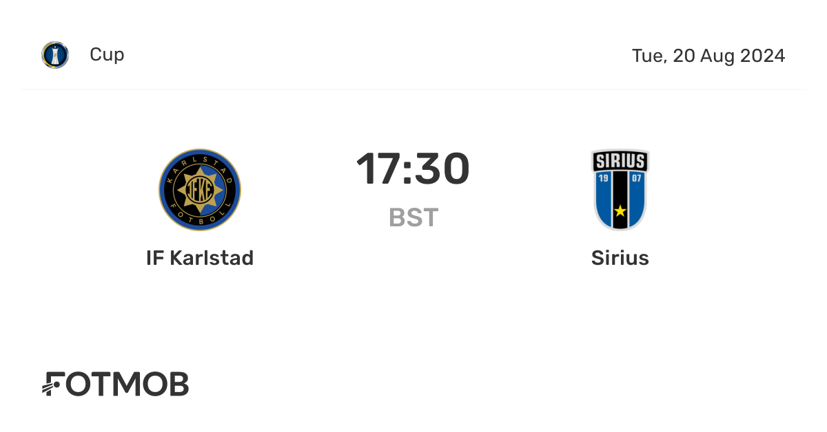 IF Karlstad vs Sirius - live score, predicted lineups and H2H stats