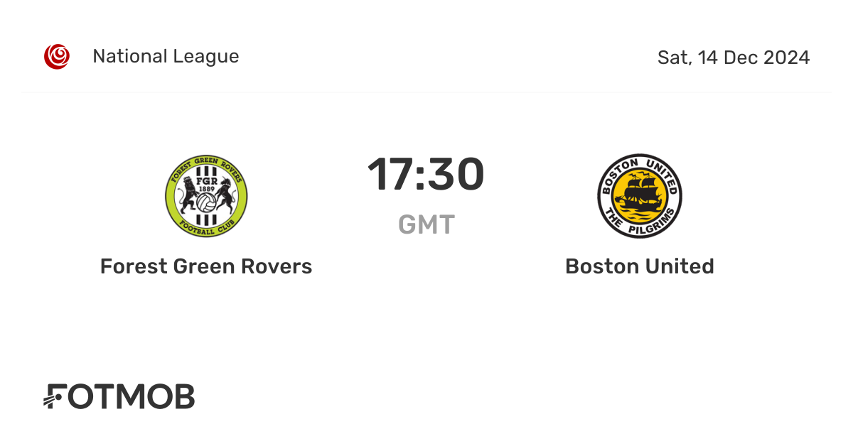 Forest Green Rovers vs Boston United - live score, predicted lineups ...